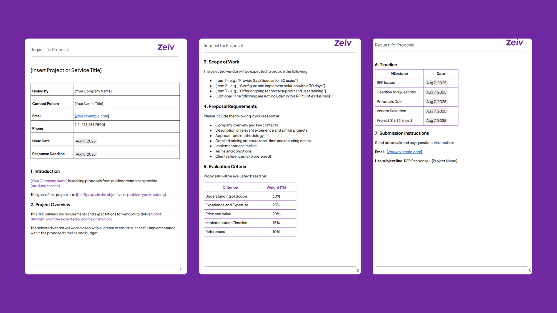 Free Procurement RFP Template [Free Download]